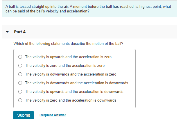 Solved A ball is tossed straight up into the air. A moment | Chegg.com