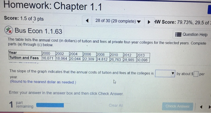 Solved I need help solving for the annual cost of tuition | Chegg.com