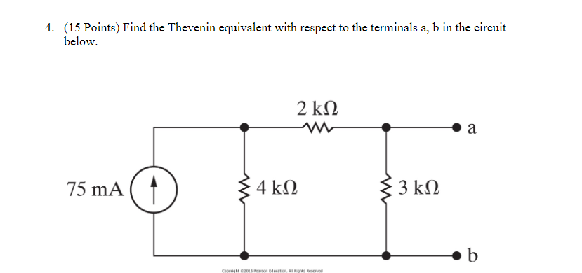 Solved 4. (15 Points) Find the Thevenin equivalent with | Chegg.com