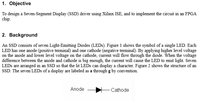 Solved 1 Objective To Design A Seven Segment Display Ssd 