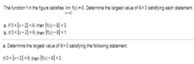 Solved The function f in the figure satisfies lim ffx) = 8. | Chegg.com