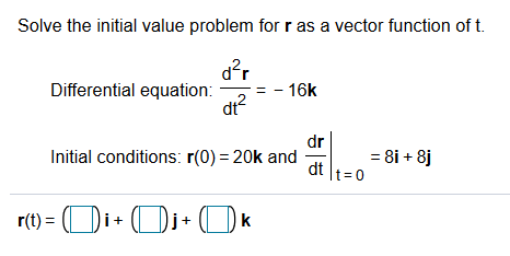 Solved Solve the initial value problem for r as a vector | Chegg.com