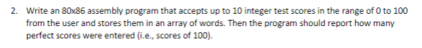 Solved Please write in Assembly x86 with console 32 to work | Chegg.com