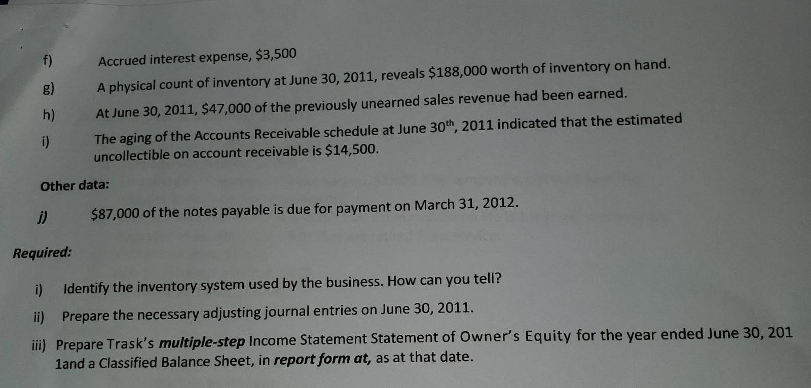 The following trial balance was extracted from the | Chegg.com
