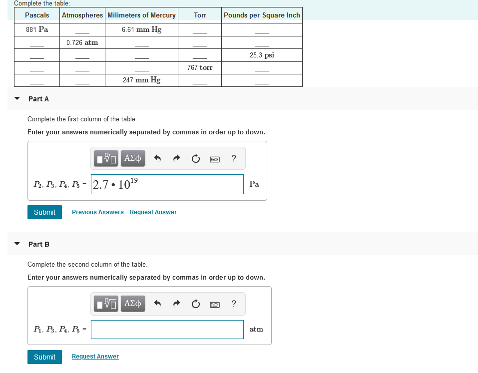 Solved Part B Complete the second column of the table. Enter | Chegg.com