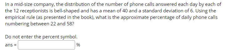 Solved In a mid-size company, the distribution of the number | Chegg.com