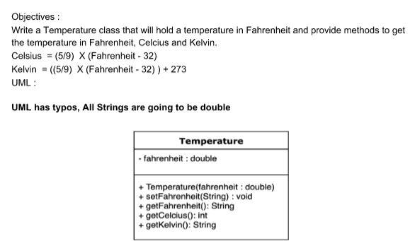 Solved Objectives : Write a Temperature class that will hold | Chegg.com