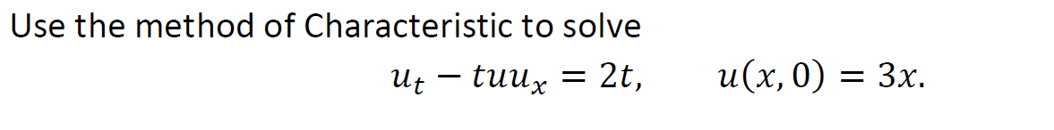 Solved Use the method of Characteristic to solve | Chegg.com