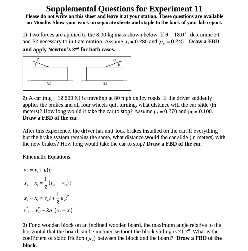 Solved Supplemental Questions for Experiment 11 Please do | Chegg.com