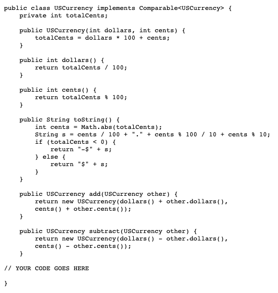 Solved Suppose that a class USCurrency has been defined for | Chegg.com