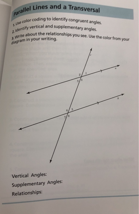 Solved el Lines and a Transversal coding to identify | Chegg.com
