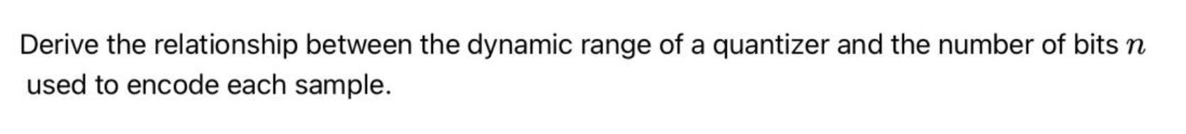 Solved Derive the relationship between the dynamic range of | Chegg.com