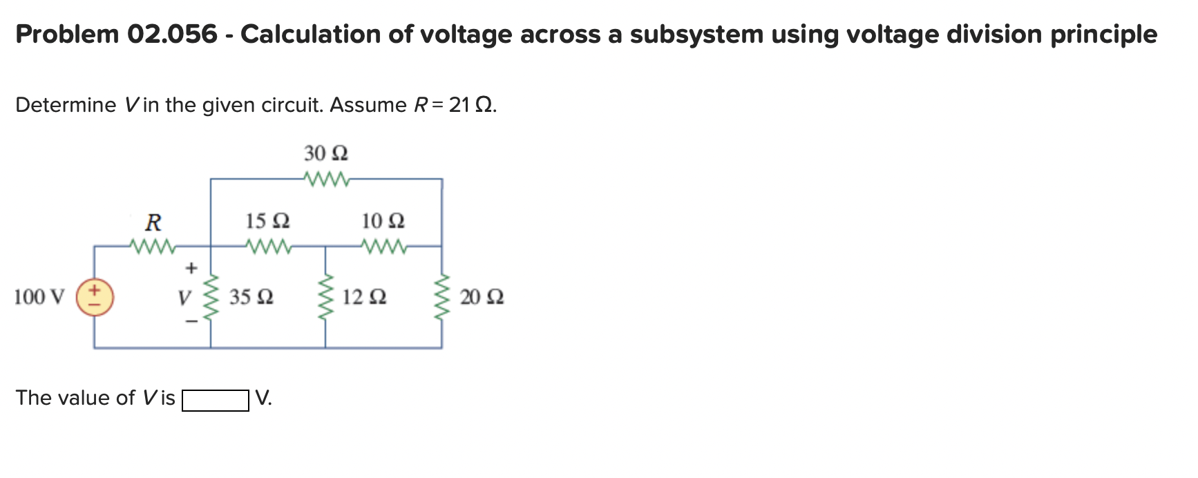 Problem 02.056 - ﻿Calculation of ﻿voltage across a | Chegg.com