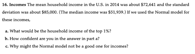 Solved 16. ﻿Incomes The mean household income in the U.S. | Chegg.com