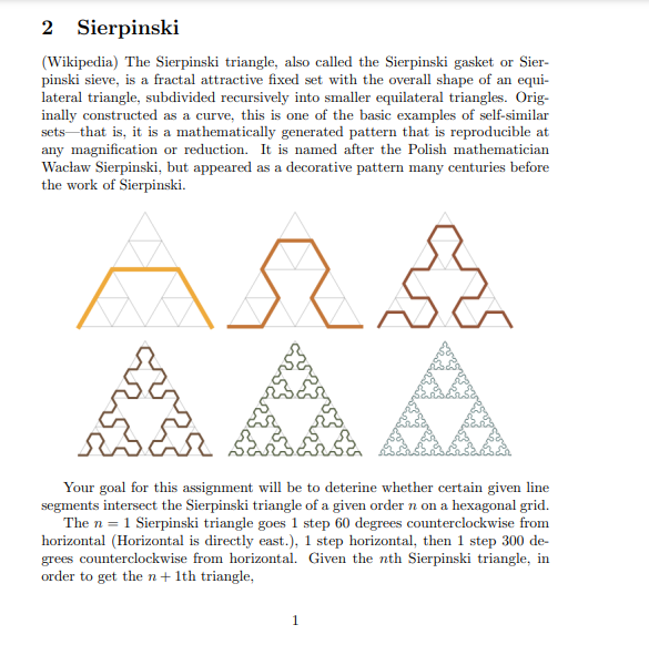 2 Sierpinski (Wikipedia) The Sierpinski triangle, | Chegg.com