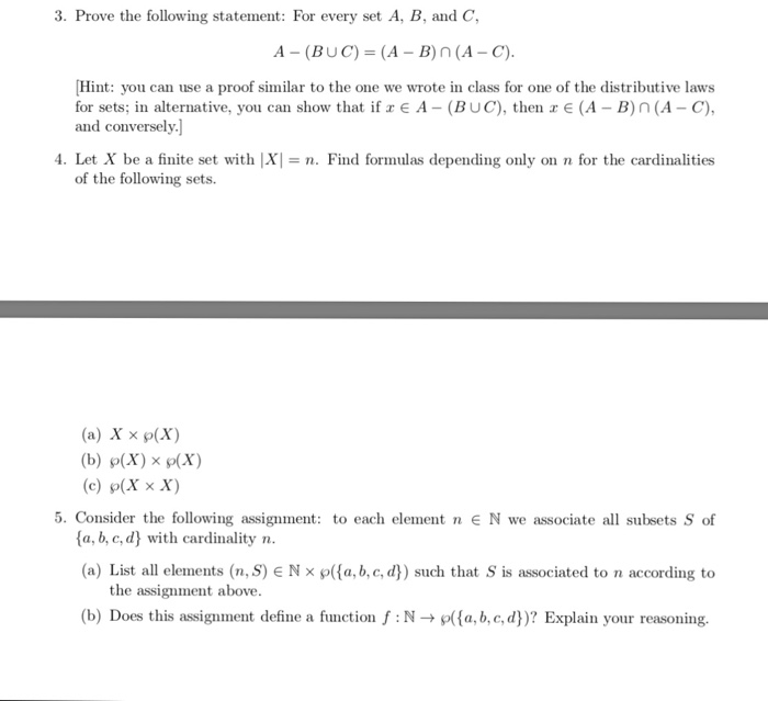 Solved 3. Prove the following statement: For every set A, B, | Chegg.com