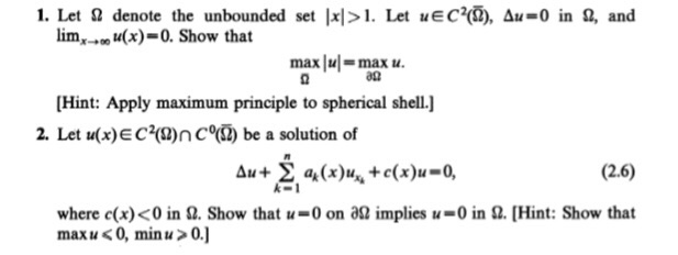Solved 1. Let Ω denote the unbounded set lx(>1· Let uecd), | Chegg.com