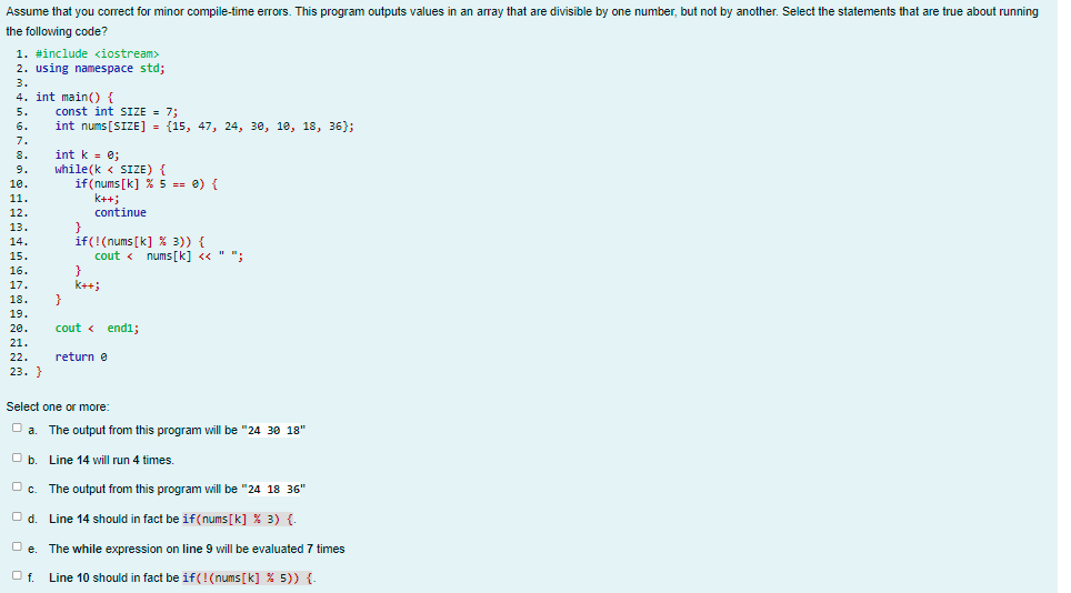 Solved Assume that you correct for minor compile-time errors | Chegg.com