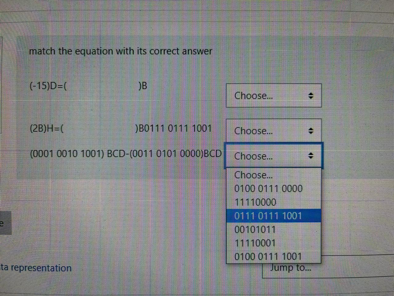 Solved match the equation with its correct answer (−15)D=( | Chegg.com