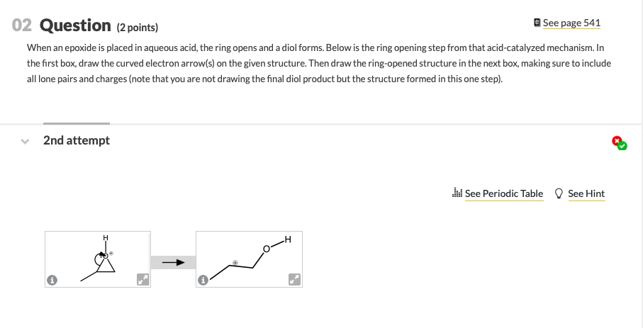 Solved 02 Question (2 points) a See page 541 When an epoxide | Chegg.com