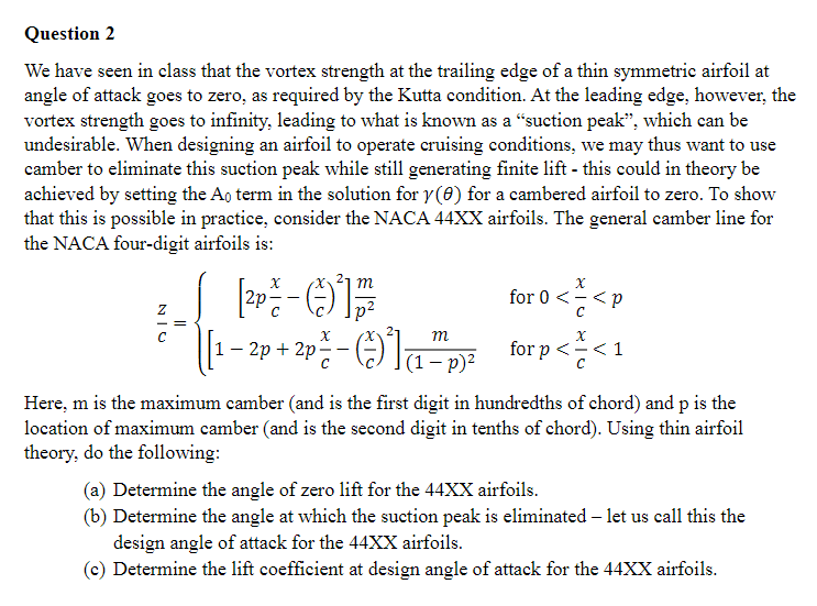 Solved We have seen in class that the vortex strength at the | Chegg.com