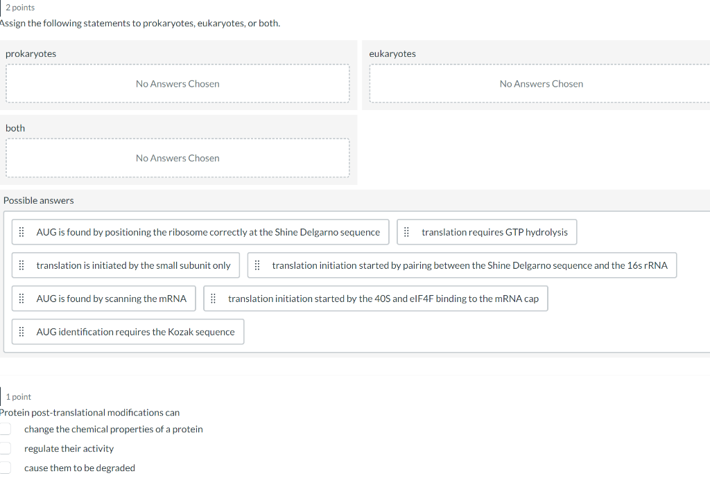 Solved 2 points Assign the following statements to | Chegg.com