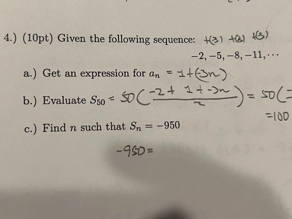 Solved 4.) (10pt) Given the following sequence: +(31 +8) | Chegg.com