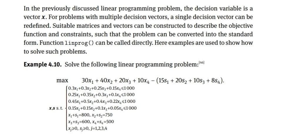 Solved In the previously discussed linear programming | Chegg.com