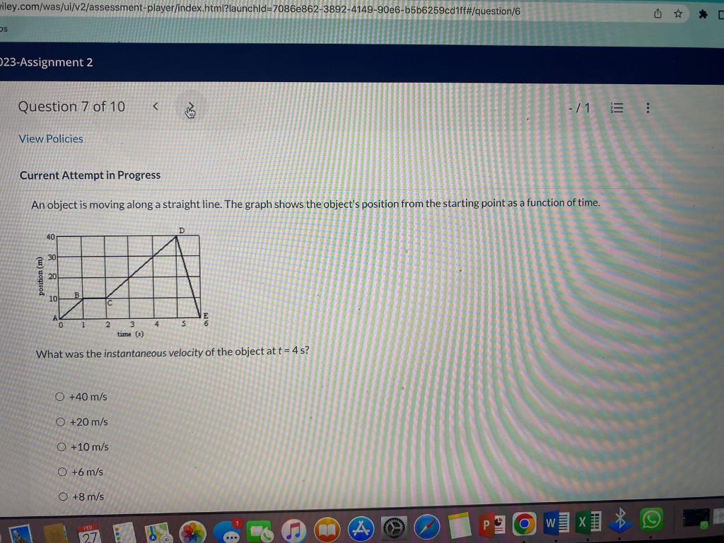 Solved An object is moving along a straight line. The graph | Chegg.com