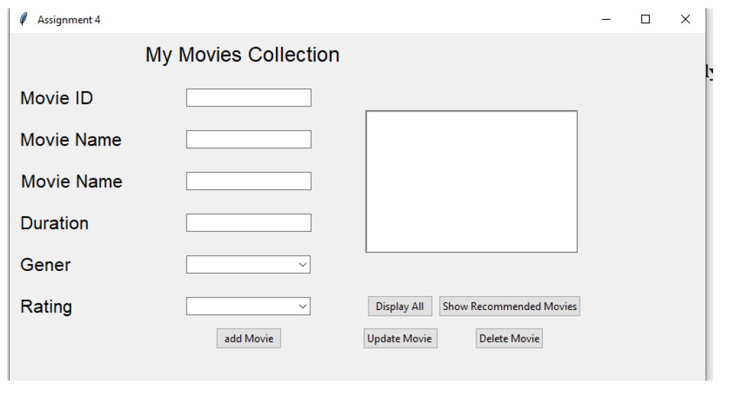 Solved I need the Tkinter gui code for making a movie | Chegg.com