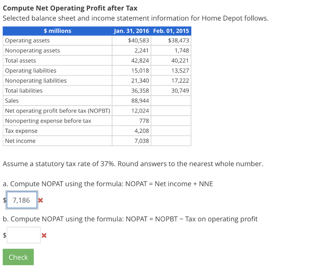 Solved Compute Net Operating Profit after Tax Selected | Chegg.com