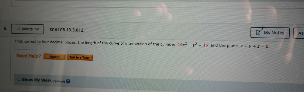 Solved -11 points SCALC8 13.3.012. [ My Notes As Find, | Chegg.com
