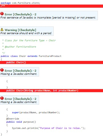 Complete the following code and create Chair.java | Chegg.com