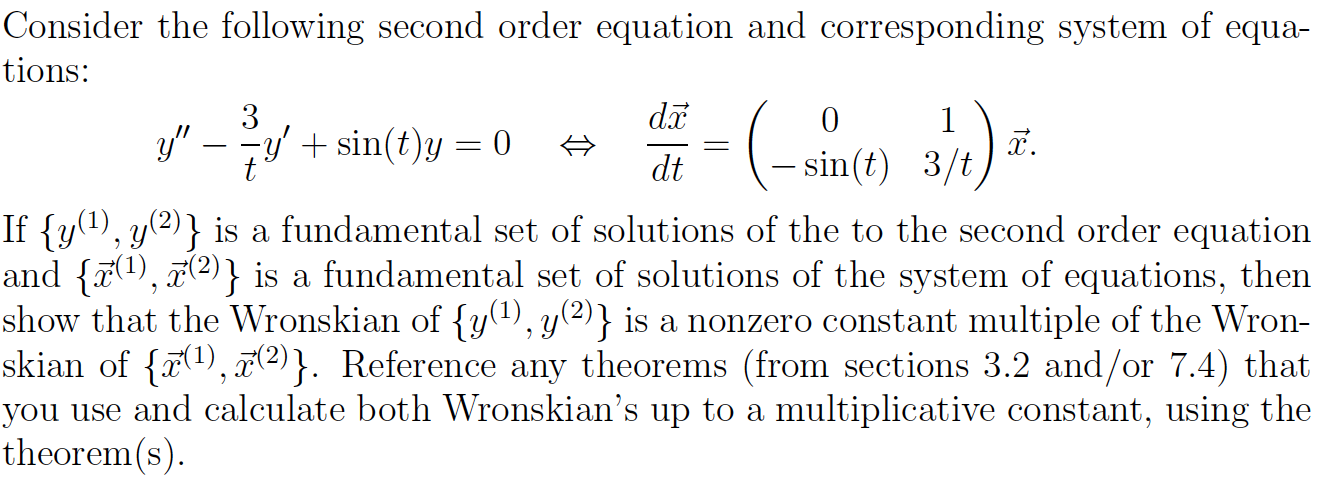 Solved Consider the following second order equation and | Chegg.com