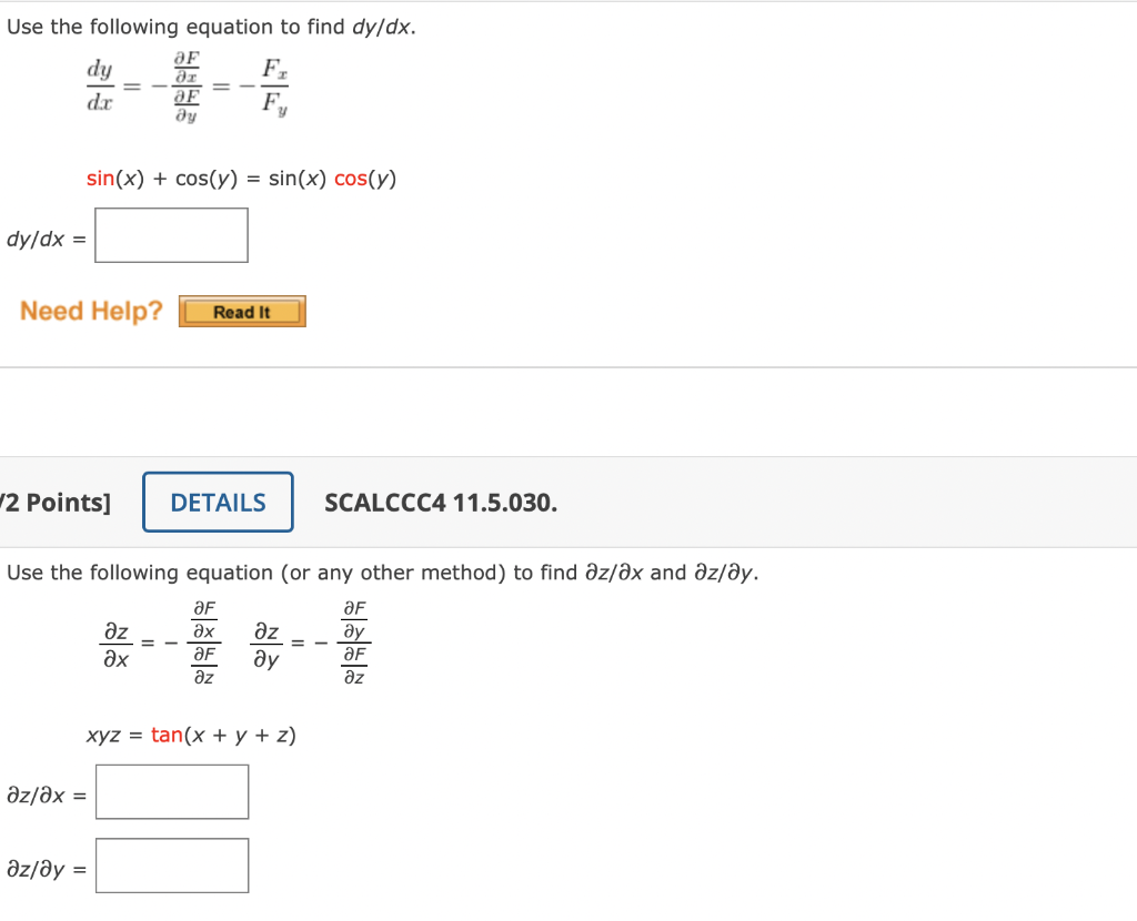 Solved Use the following equation to find dy/dx. | Chegg.com