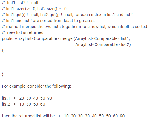 Solved Implement the following method below, which combines | Chegg.com