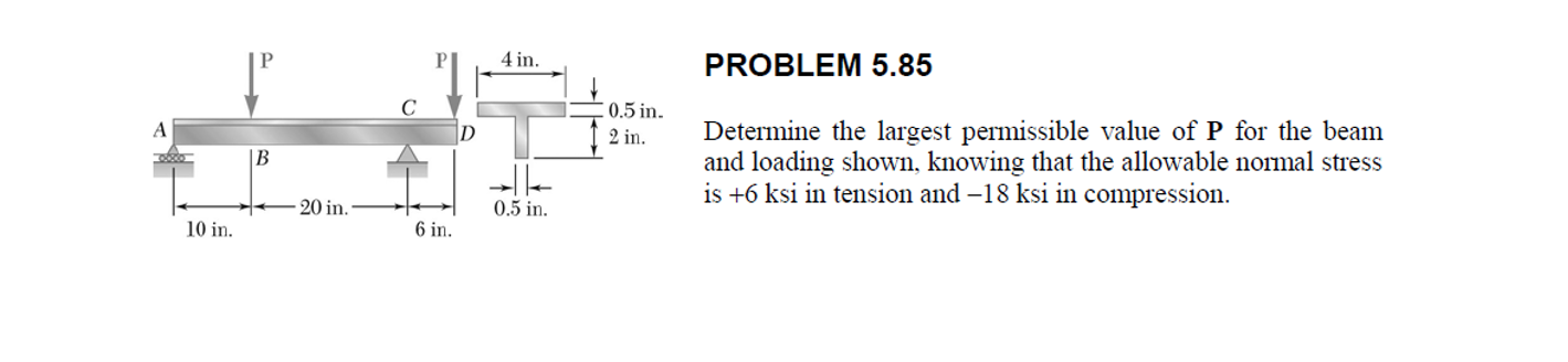 Solved PROBLEM 5.85Determine the largest permissible value | Chegg.com