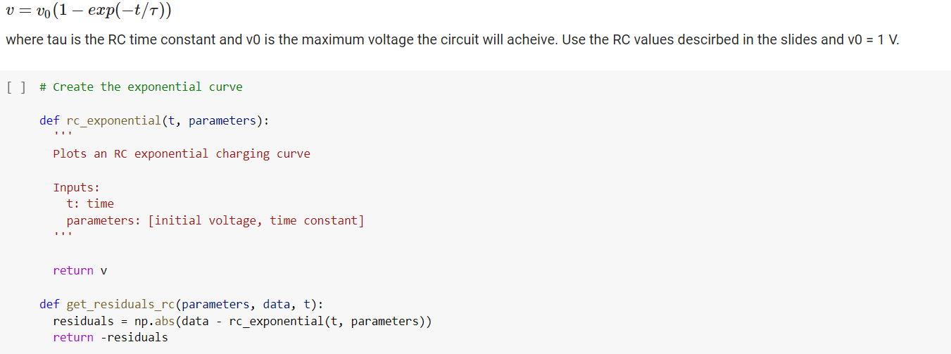 Solved v=v0(1-exp(-tτ))where tau is the RC time constant and | Chegg.com