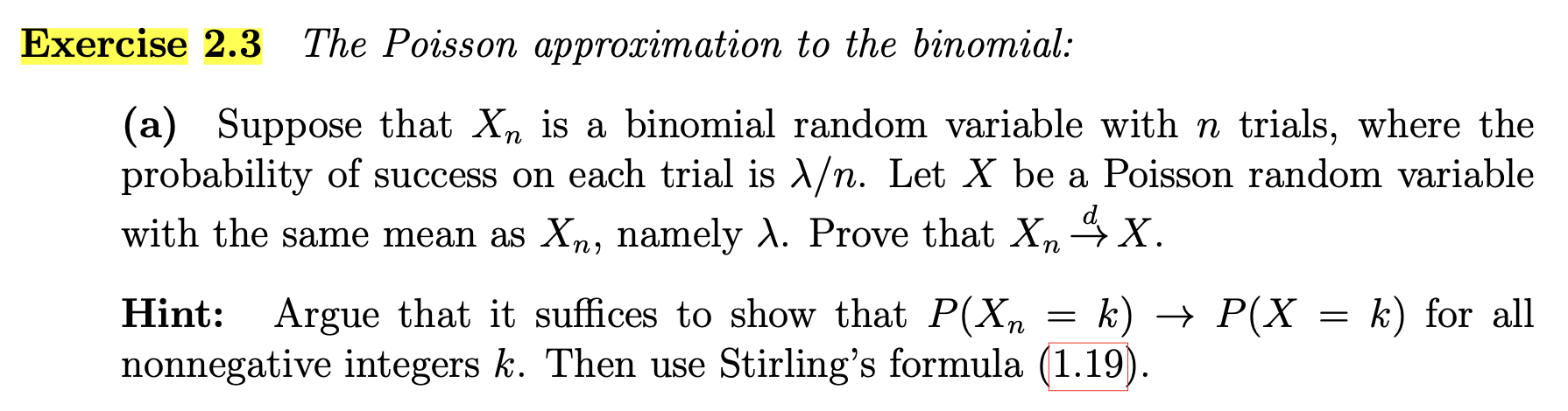 Solved Ixercise 23 The Poisson Approximation To The 
