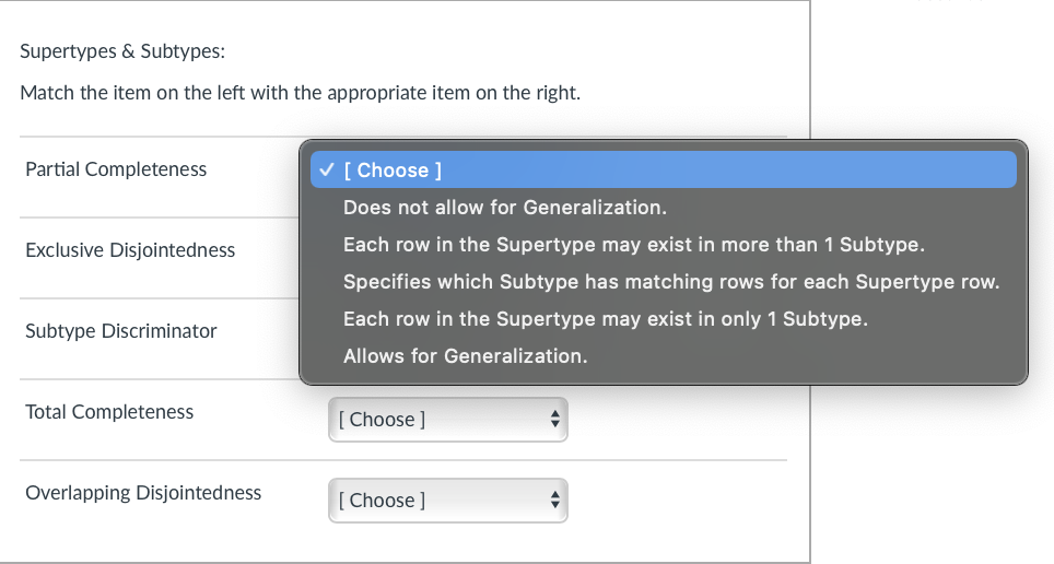 Solved Supertypes & Subtypes: Match the item on the left | Chegg.com