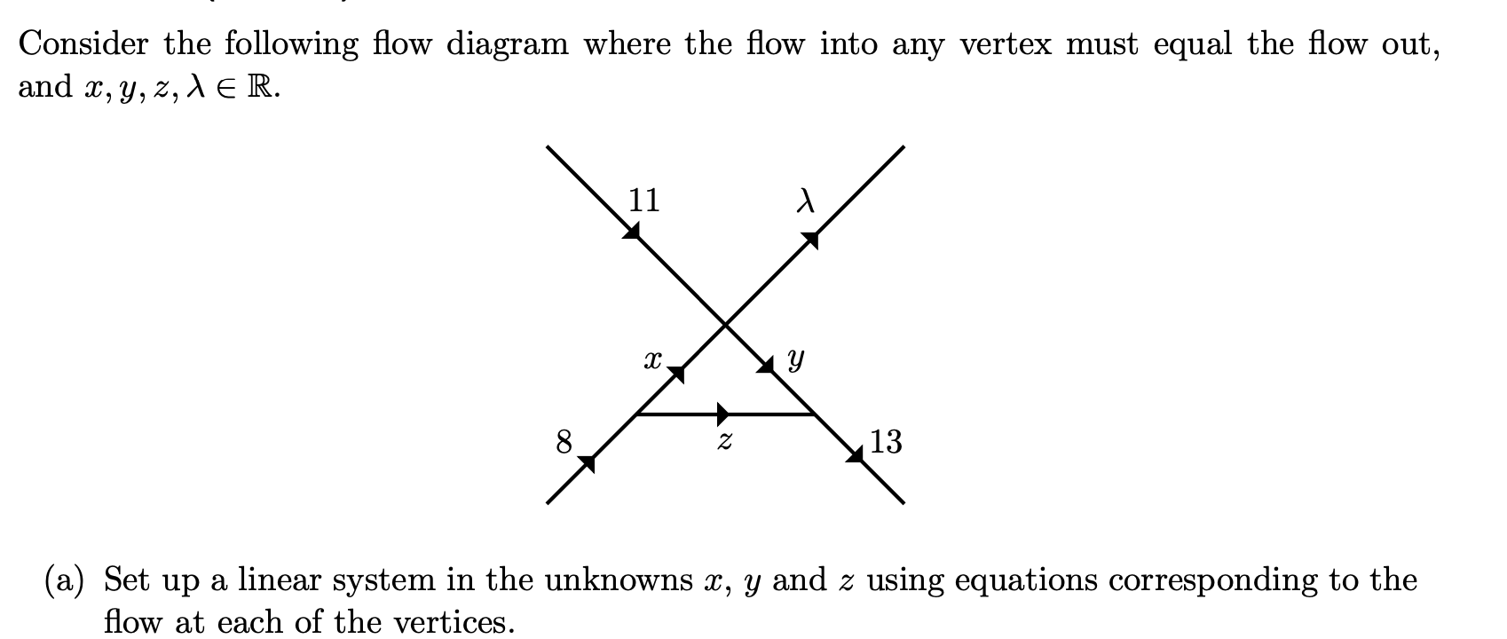Solved Consider the following flow diagram where the flow | Chegg.com
