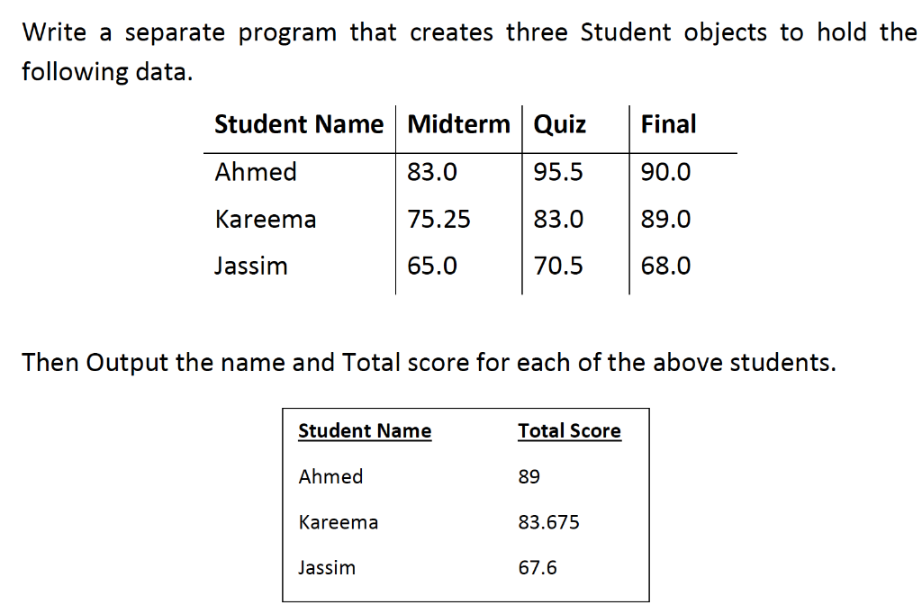 Solved Write a separate program that creates three Student | Chegg.com