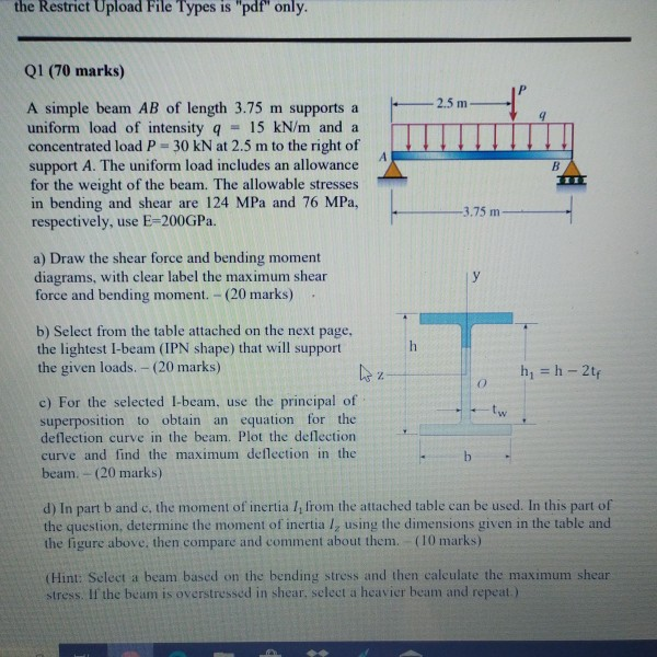 Solved The Restrict Upload File Types Is pdf Only QI 70 Chegg