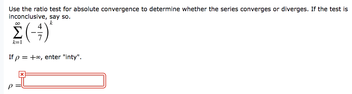 Solved Use the ratio test for absolute convergence to | Chegg.com