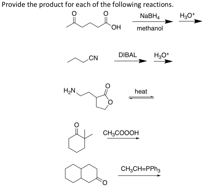 Solved Provide the product for each of the following | Chegg.com