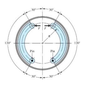 Solved The internal shoe rim brake below has inside rim | Chegg.com