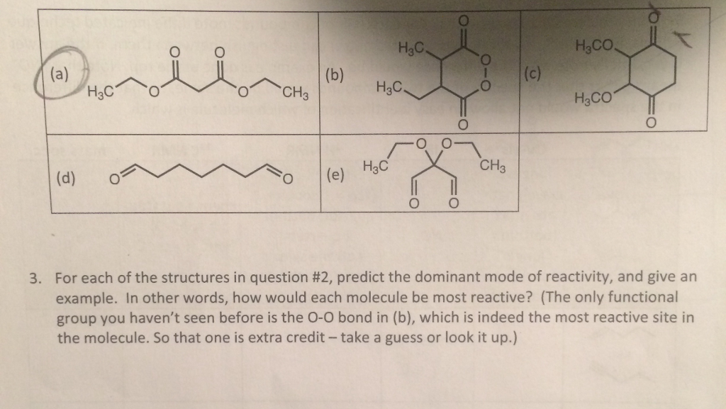 Solved H3CO Нас "о O CHa H3C H3CO H3C CH3 For each of the | Chegg.com
