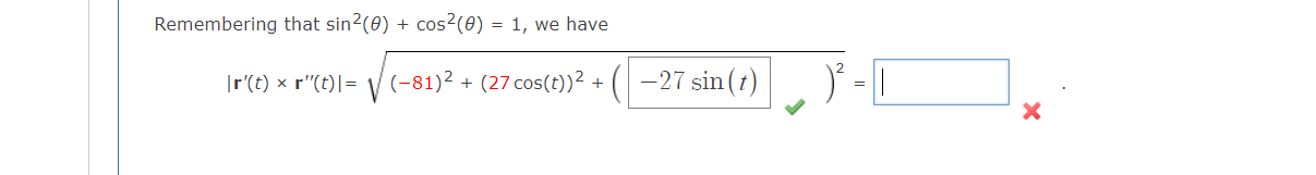 Solved Remembering that sin2(θ)+cos2(θ)=1, ﻿we | Chegg.com