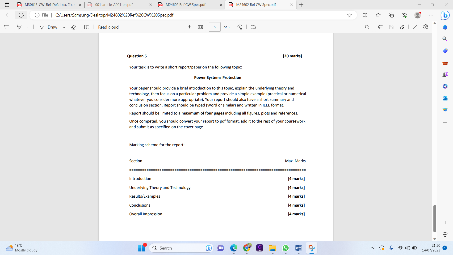 Solved Question 5. [20 marks] Your task is to write a short | Chegg.com