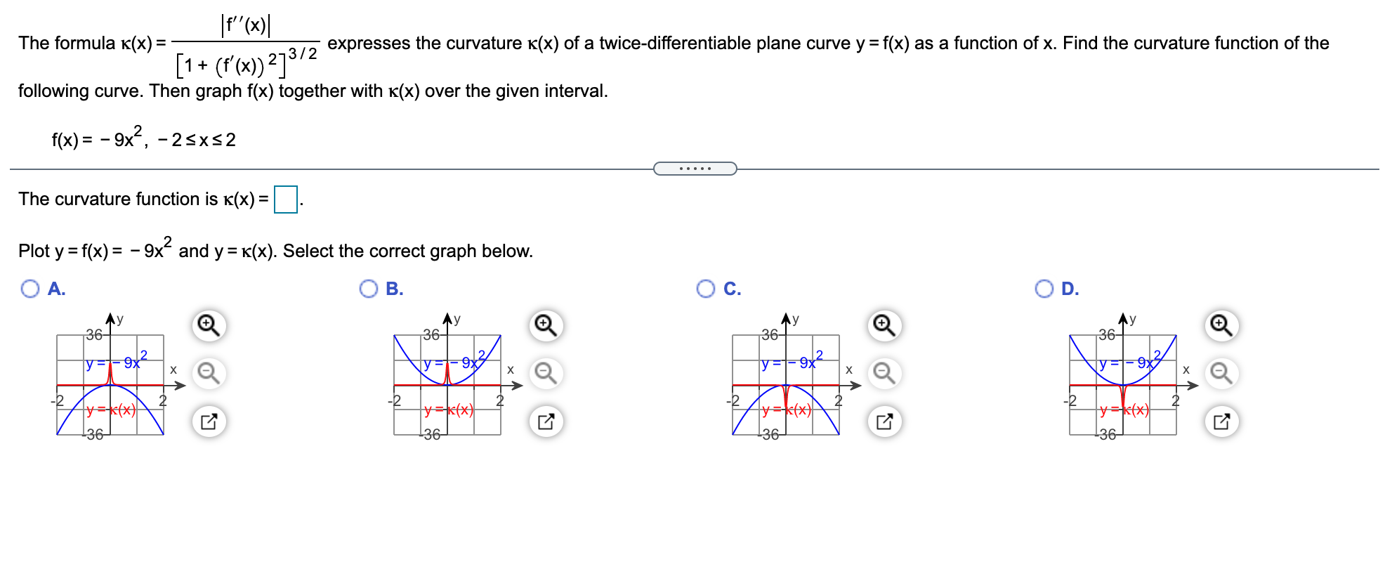 Solved |f''(x) The formula k(x) = expresses the curvature | Chegg.com